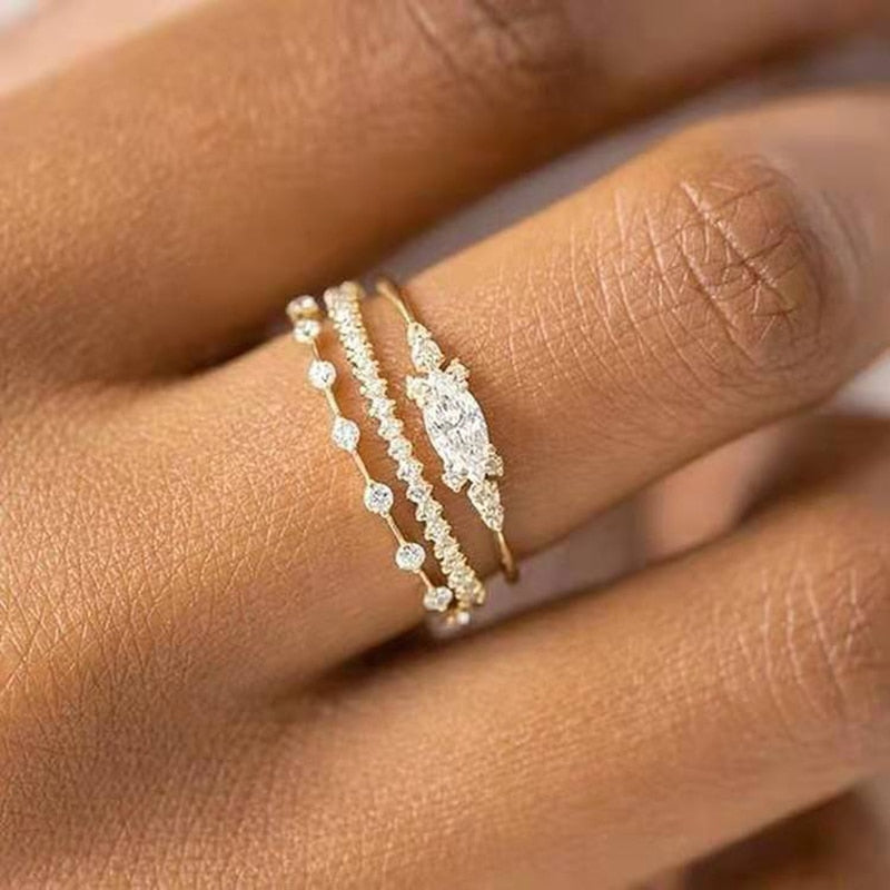 Boho 4pcs/Set Luxury Crystal Rings – Cutie Gifts Store