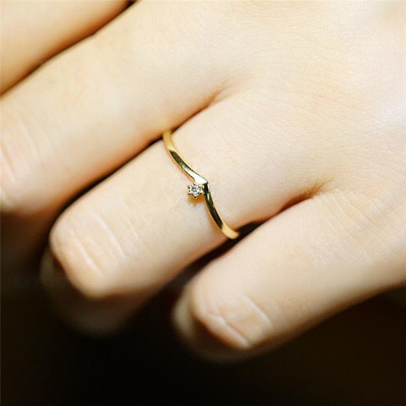 V Shape Crystal Ring – Cutie Gifts Store