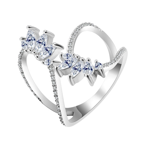 Modern Minimalist Crystal Open Ring – Cutie Gifts Store